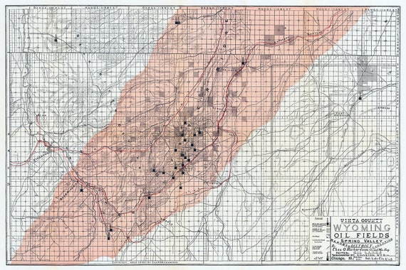 1903 Oil Field Map of Unita County Wyoming | Etsy