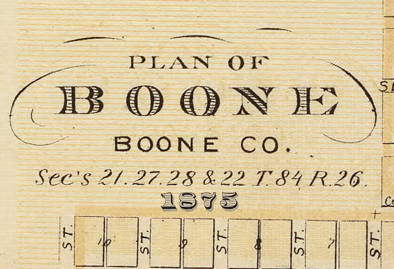 1875 Town Map of Boone Boone County Iowa - Etsy