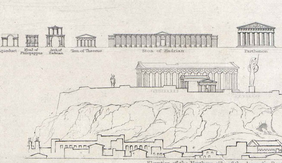 1832 Map of Athens Greece Acropolis - Etsy