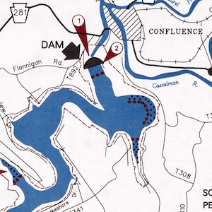 1995 Map of Youghiogheny River Lake Pennsylvania - Etsy