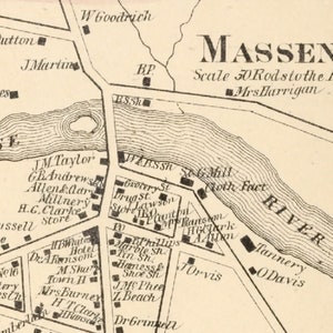 1865 Town Map of Waddington and Massena Saint Lawrence County NY - Etsy