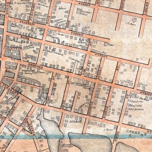 1850 Town Map of Fall River Bristol County Massachusetts - Etsy