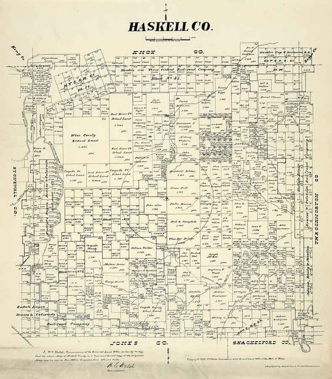 1879 Farm Line Map of Haskell County Texas | Etsy