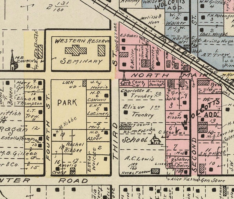 1899 Map of West Farmington Village Trumbull County Ohio - Etsy