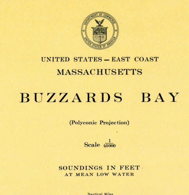 1950 Nautical Map of Buzzards Bay Massachusetts - Etsy
