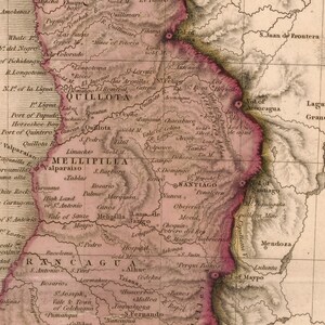 1818 Map of Chile - Etsy