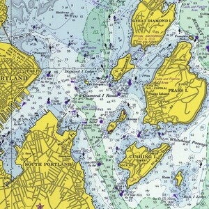 1971 Nautical Chart of Casco Bay Maine - Etsy