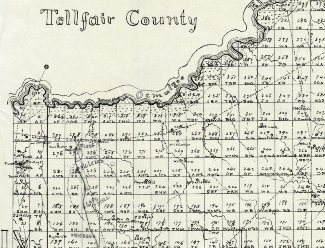 1891 Map of Coffee County Georgia Landowner Reprint - Etsy