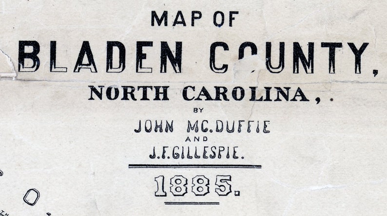 1885 Map of Bladen County North Carolina - Etsy