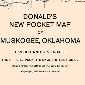 1911 Map of Muskogee Oklahoma - Etsy