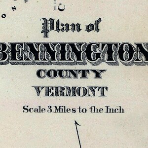 1876 Map of Bennington County Vermont - Etsy