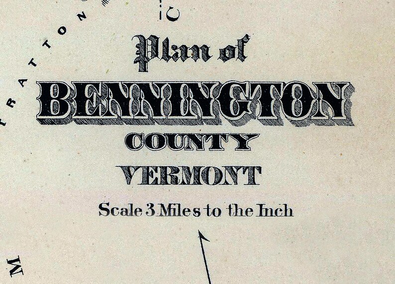 1876 Map of Bennington County Vermont - Etsy