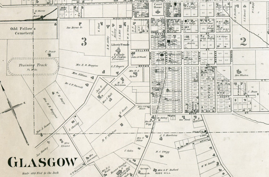 1879 Map of Barren County Kentucky Glasgow - Etsy