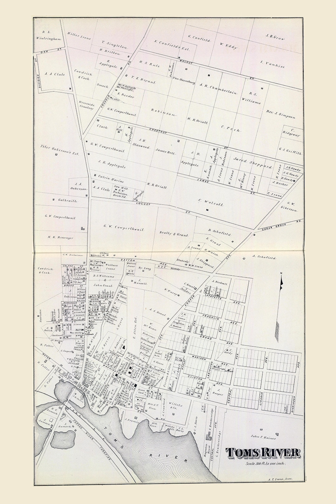 1878 Map of Toms River New Jersey - Etsy