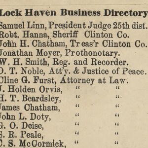 1862 Map of Clinton County Pennsylvania & Lockhaven Genealogy - Etsy