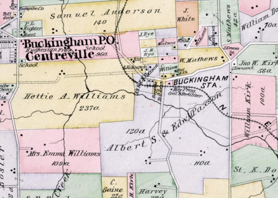 1891 Map of Buckingham Township Bucks County Pennsylvania | Etsy
