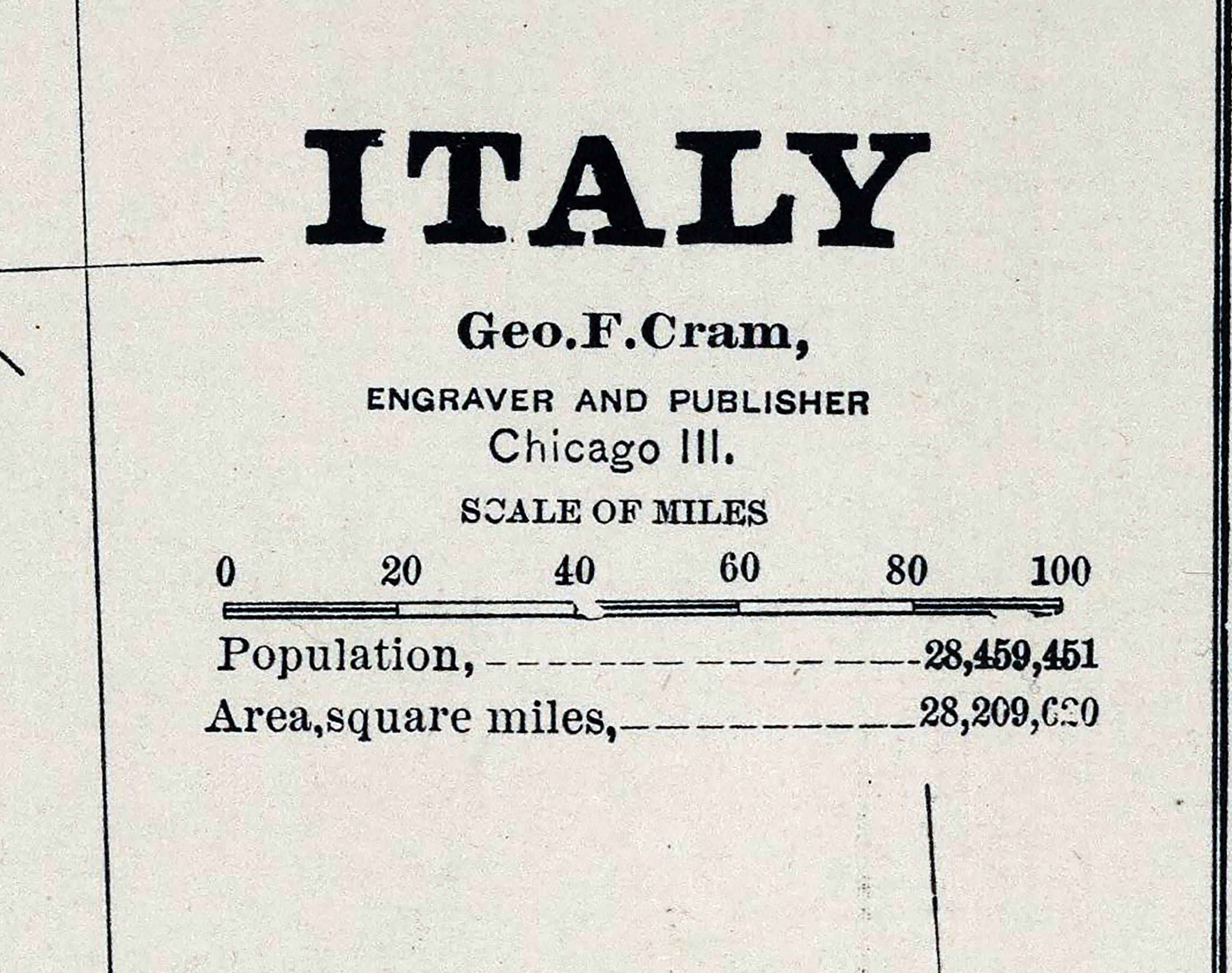 1883 Map of Italy - Etsy UK