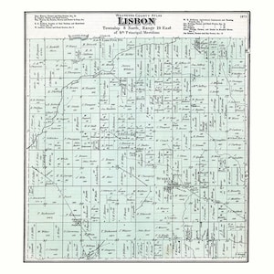 1873 Map of Lisbon Township Waukesha County Wisconsin - Etsy