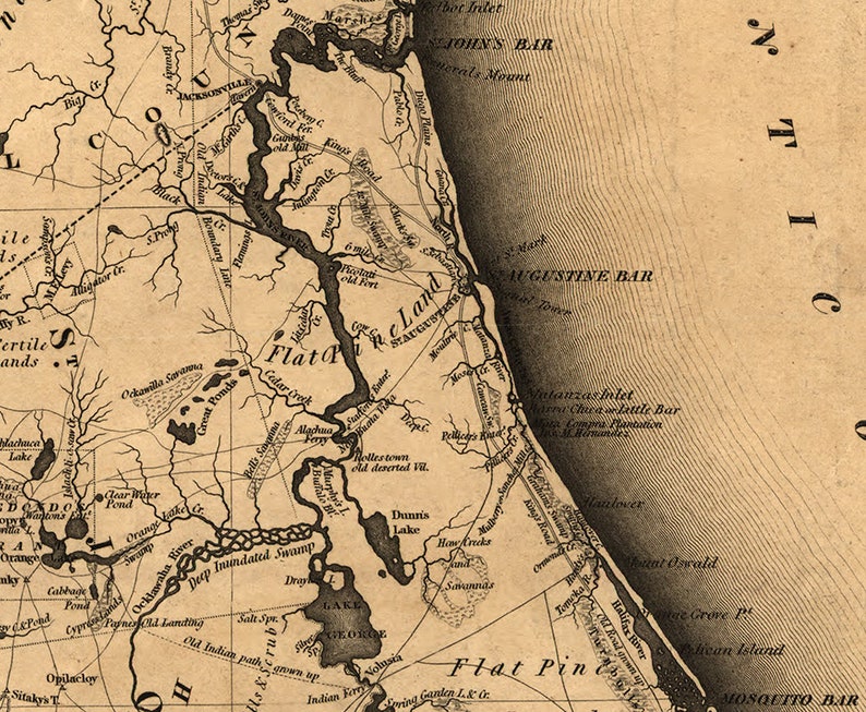 1823 Map of Florida - Etsy