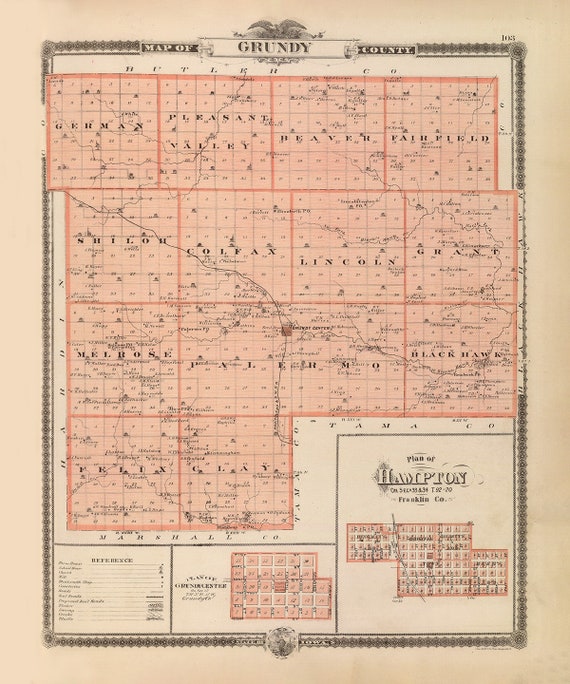 Franklin County County Road Map Of Iowa Canton & Stark County, Ohio