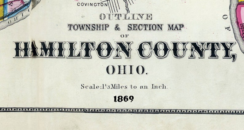 1869 Map of Hamilton County Ohio - Etsy
