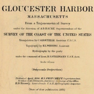 1855 Nautical Map of Gloucester Harbor Massachusetts - Etsy