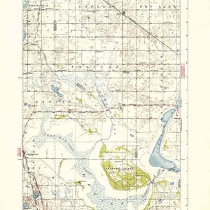 1932 Topo Map of Grahams Island North Dakota Quadrangle - Etsy