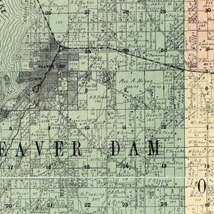 1900 Map of Dodge County Wisconsin - Etsy