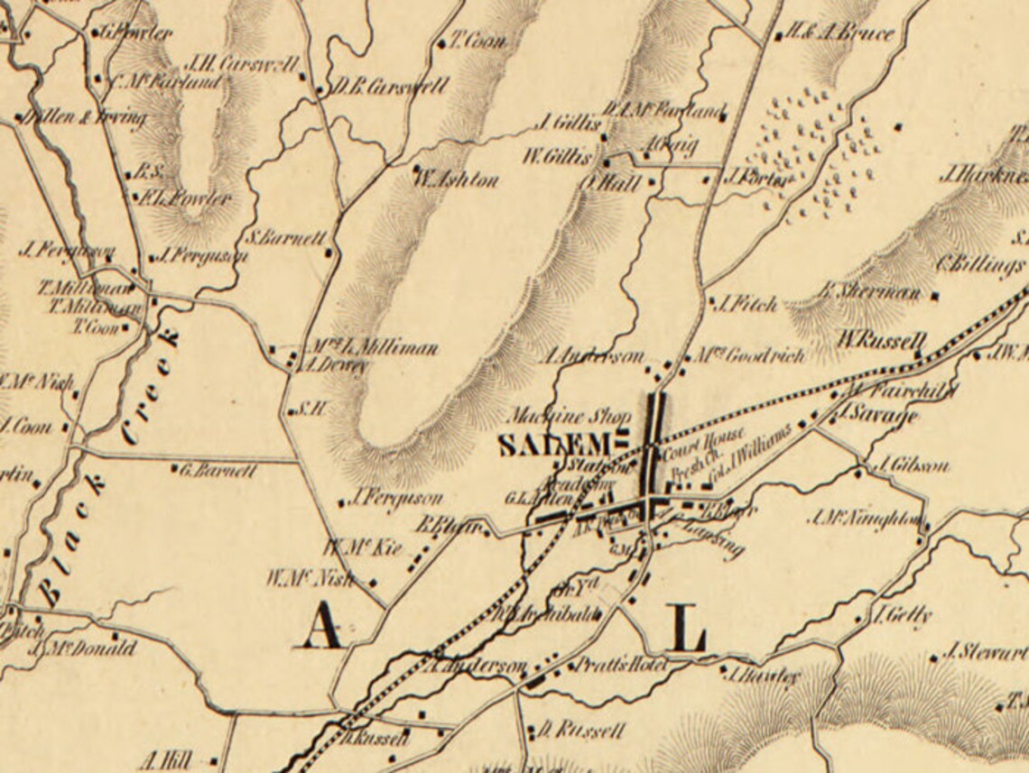 1853 Map of Washington County New York - Etsy
