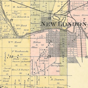1889 Map of Mukwa Township Waupaca County Wisconsin - Etsy