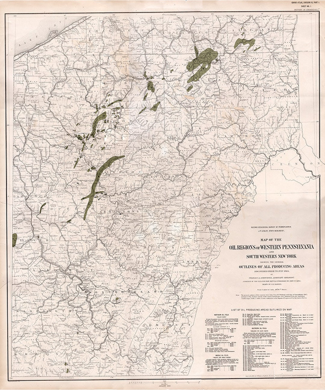 1884 Map of the Oil Regions of Western Pennsylvania & SW NY - Etsy