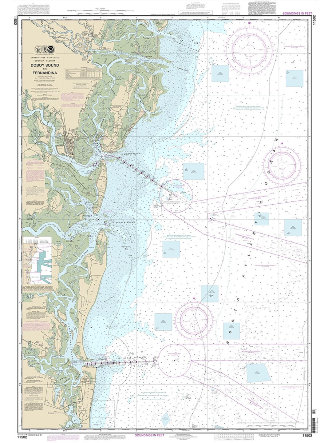 2013 Nautical Map of Doboy Sound to Fernadina and St Marys - Etsy