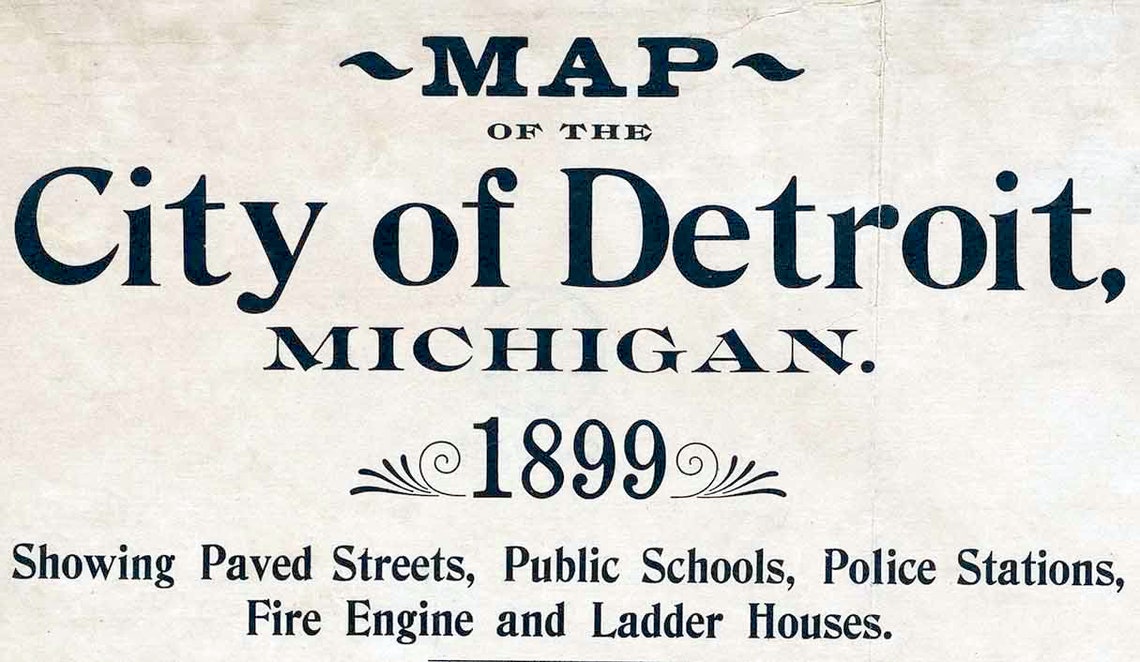 1899 Map of Detroit Michigan - Etsy