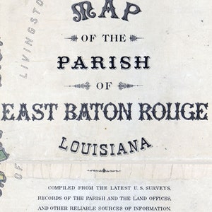1895 Map of East Baton Rouge Parish (county) Louisiana - Etsy