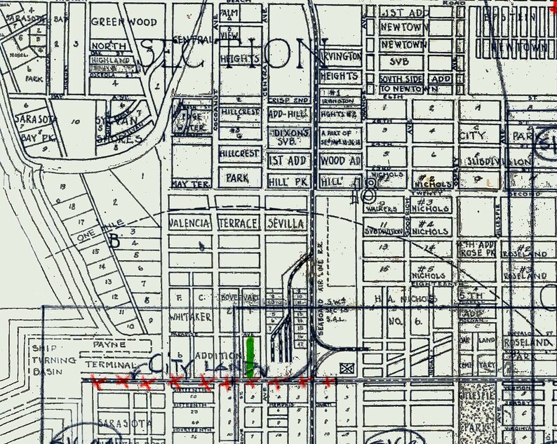1927 Map of Sarasota Florida - Etsy