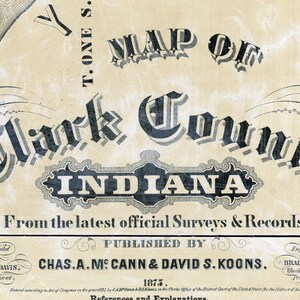 1875 Farm Line Map of Clark County Indiana - Etsy