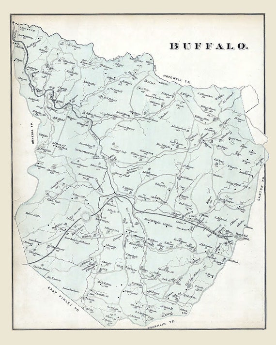 1876 Map of Buffalo Township Washington County Pa - Etsy