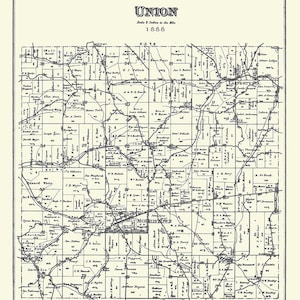 1888 Map of Union Township Belmont County Ohio - Etsy