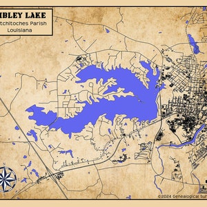 2024 Map of Sibley Lake Natchitoches Parish Louisiana - Etsy