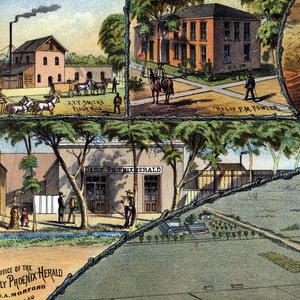 1885 Panoramic Map of Phoenix Maricopa County Arizona - Etsy