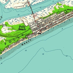 1960 Map of Folly Island South Carolina Folly Beach - Etsy