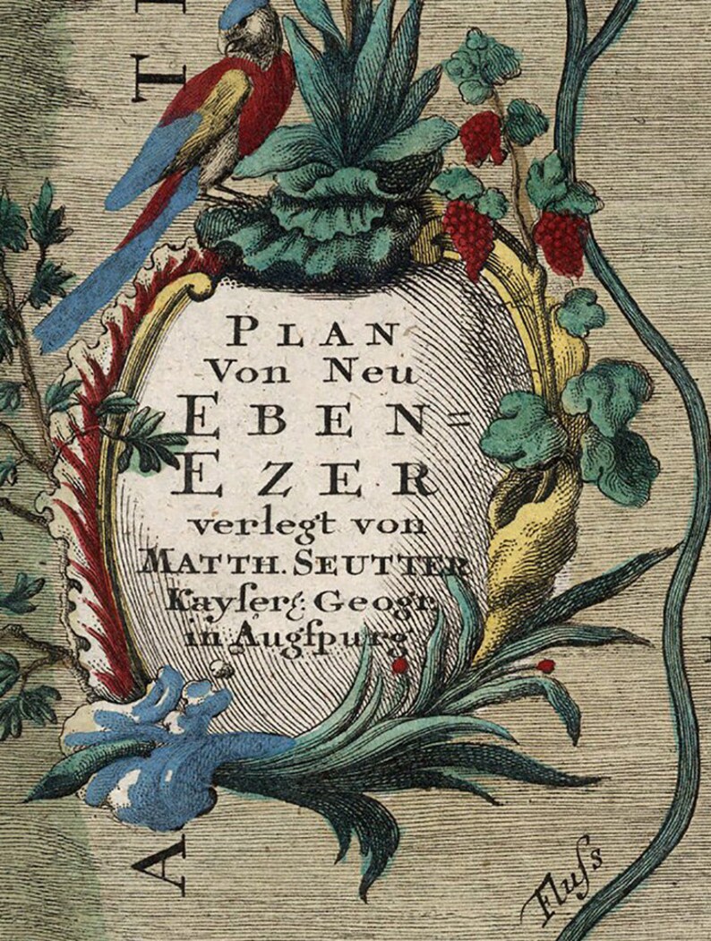 1747 Map of Ebenezer Georgia | Etsy