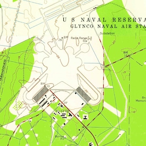 1956 Topo Map of Brunswick Georgia and Glynco Naval Air Station - Etsy