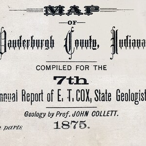 1876 Map of Vanderburgh County Indiana - Etsy