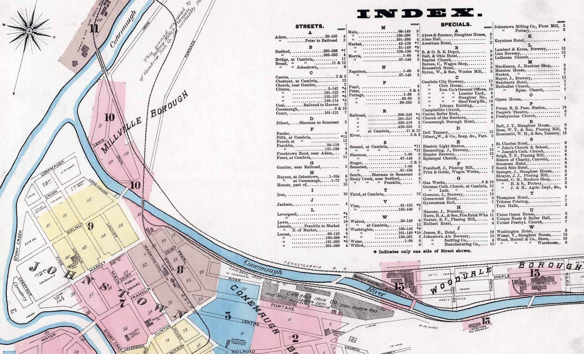 Old Map Of Johnstown Pa Johnstown Pennsylvania Map Hi Res Stock