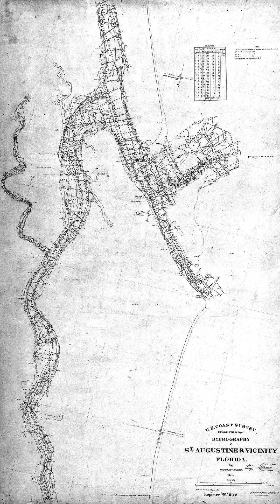 1870 Nautical Map of Saint Augustine Florida Inlet - Etsy
