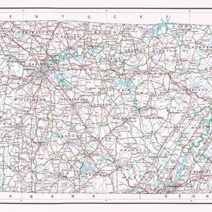 1977 Map of the State of Tennessee - Etsy