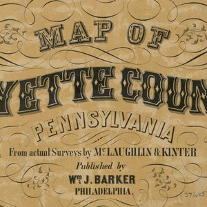 1858 Map of Fayette County Pa From Actual Surveys Uniontown Monongahela ...