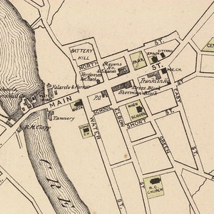 1876 Town Map of Vergennes Addison County Vermont - Etsy