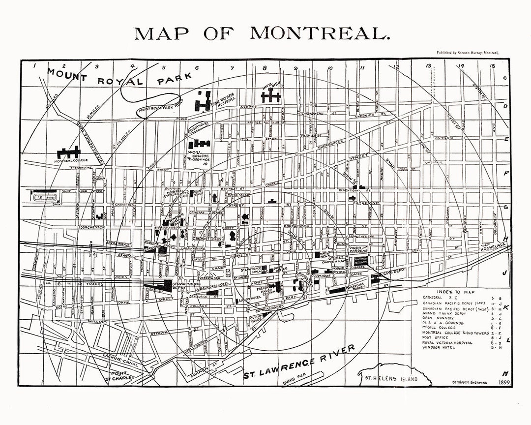 1903 Map of Montreal Canada - Etsy